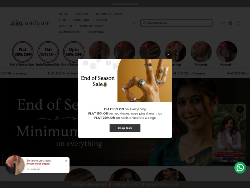aadyaa.com - DTC .com, Jewellery | Best Brands Discovery Platform D2C