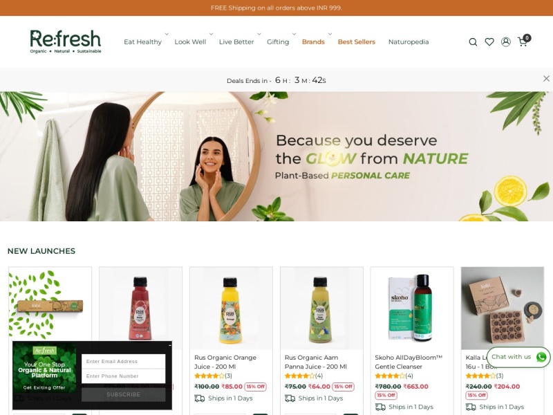 www.refreshyourlife.in - DTC .in, Marketplace, Organic, Sustainable ...