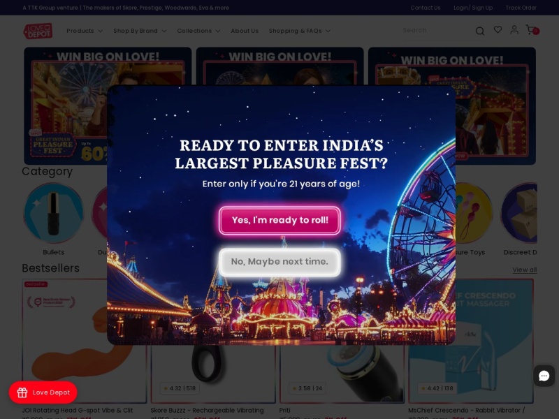 lovedepot.com - DTC .com, Adult, Pleasure, Sexual, Toys | Best Brands Discovery Platform D2C